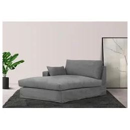 Recamiere LeGer Home by Lena Gercke "Sölve" Sofas Gr. B/H/T: 122cm x 86cm x 174cm, Struktur, Recamiere links, grau mit optischer Husse, weicher Sitzkomfort