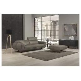 2,5-Sitzer Egoitaliano "Gloria, super bequem und hochwertige Verarbeitung, edles Design" Sofas Gr. B/H/T: 236 cm x 96 cm x 109 cm, Luxus-Microfaser Lederoptik, braun (mud) beidseitig verstellbare Rückenelemente, mit Metallfüßen