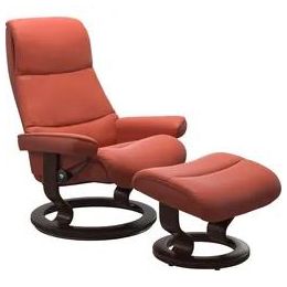 Relaxsessel stressless "View" Sessel Gr. Material Bezug, Cross Base Braun, Ausführung Funktion, Maße B/H/T, braun (henna) mit Classic Base, Größe M,Gestell Braun