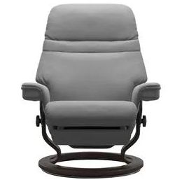 Relaxsessel stressless "Sunrise" Sessel Gr. Leder BATICK, PowerTM Leg & Back-ohne Akku-Classic Base Wenge, Relaxfunktion-Drehfunktion-Integrierte Fußstütze-PlusTMSystem, B/H/T: 88cm x 103cm x 78cm, grau (wild dove batick) elektrisch verstellbar, optional 2-motorisch, Größe M & L