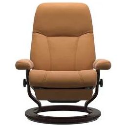 Relaxsessel stressless "Consul" Sessel Gr. Leder BATICK, PowerTM Leg & Back-Classic Base Braun-L, Relaxfunktion-Drehfunktion-Integrierte Fußstütze-PlusTMSystem, B/H/T: 85cm x 100cm x 77cm, braun (new caramel) elektrisch verstellbar, optional 2-motorisch, Größe M & L