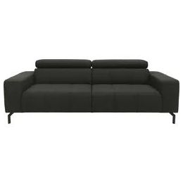 2,5-Sitzer DOMO collection "Cunelli" Sofas Gr. B/H/T: 238cm x 79cm x 104cm, Echtleder, Mit Kopfteilverstellung, schwarz wahlweise inklusive 6-fach verstellbarer Kopfteilverstellung