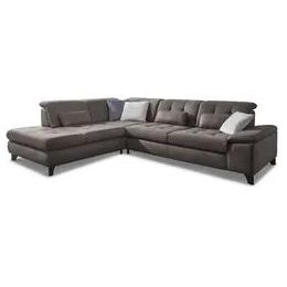 Ecksofa DIE PLANBAR "MP-IN18012 L-Form" Sofas Gr. B/H/T: 310cm x 85cm x 260cm, Microfaser, Armlehne rechts, Sitztiefenverstellung, grau (anthrazit) wahlweise mit Funktion, Federkern-Polsterung