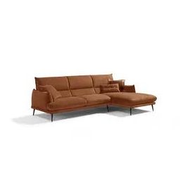 Ecksofa Egoitaliano "FUNNY, hochwertiges und aktuelles Design, bequeme Rückenlehne" Sofas Gr. B/H/T: 265cm x 90cm x 225cm, Microfaser, Recamiere rechts, bunt (brick) hochwertiger Sitzkomfort, L-Form