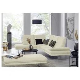 Ecksofa W.Schillig "broadway" Sofas Gr. B/H/T: 284cm x 94cm x 224cm, Stoff S37, Ottomane links, mit Sitztiefenverstellung-ohne Kopfteilverstellung-mit Seitenteilverstellung, beige (sahara s37) Sitztiefenverstellung, Kopfteil- & Seitenteilverstellung, Breite 284cm