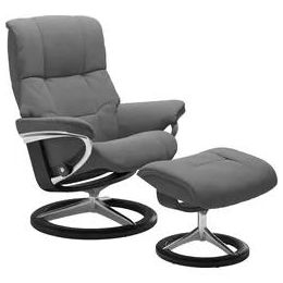 Relaxsessel stressless "Mayfair" Sessel Gr. Microfaser DINAMICA, Signature Base Schwarz, Relaxfunktion-Drehfunktion-PlusTMSystem-Gleitsystem-BalanceAdaptTM, B/H/T: 92cm x 103cm x 79cm, grau (dunkelgrau dinamica) mit Hocker, Signature Base, Größe S, M & L, Gestell Schwarz