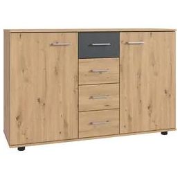 Kombikommode wimex "Taiga" Sideboards Gr. B/H/T: 130 cm x 83 cm x 41 cm, 4 St., grau (artisan eiche nachbildung, graphit) obere Schublade in Absatzfarbe oder uni weiß