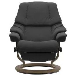 Relaxsessel stressless "Reno" Sessel Gr. Microfaser DINAMICA, PowerTM Leg & Back-Classic Base Eiche-M, B/H/T: 79cm x 98cm x 78cm, grau (charcoal dinamica) elektrisch verstellbar, optional 2-motorisch, Größe M & L