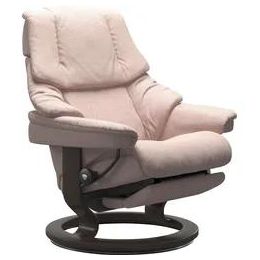 Relaxsessel stressless "Reno" Sessel Gr. ROHLEDER Stoff Q2 FARON, PowerTM Leg & Back-Classic Base Wenge, B/H/T: 79cm x 98cm x 78cm, pink (light q2 faron) elektrisch verstellbar, optional 2-motorisch, Größe M & L