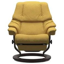 Relaxsessel stressless "Reno" Sessel Gr. ROHLEDER Stoff Q2 FARON, PowerTM Leg & Back-Classic Base Braun, B/H/T: 88cm x 98cm x 77cm, gelb (yellow q2 faron) elektrisch verstellbar, optional 2-motorisch, Größe M & L