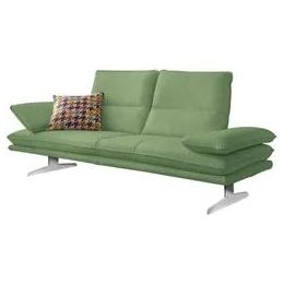 2,5-Sitzer W.Schillig "broadway" Sofas Gr. B/H/T: 236cm x 94cm x 96cm, Longlife Xtra-Leder Z69, Longchair links, mit Sitztiefenverstellung-ohne Kopfteilverstellung-ohne Seitenteilverstellung, grün (grün z69) Sitztiefenverstellung, Kopfteil- & Seitenteilverstellung, Breite 236cm