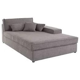 Ottomane RAUM.ID "Enid" Sofas Gr. B/H: 130cm x 75cm, Struktur, Ottomane rechts, grau (taupe) einzeln stellbar oder als Teil eines Modulsofas, fester Sitzkomfort