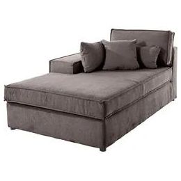 Ottomane RAUM.ID "Florid" Sofas Gr. B/H/T: 100cm x 75cm x 162cm, Struktur, Ottomane links, grau (taupe) einzeln stellbar oder als Teil eines Modulsofas, auch in Cord