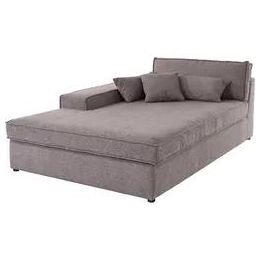 Ottomane RAUM.ID "Enid" Sofas Gr. B/H: 130cm x 75cm, Struktur, Ottomane links, grau (taupe) einzeln stellbar oder als Teil eines Modulsofas, fester Sitzkomfort