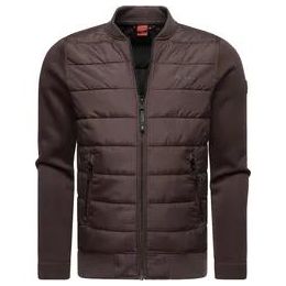 Steppjacke Ragwear "Hallmar" Gr. S (48), braun (dunkelbraun) Herren Jacken Coole Übergangsjacke mit weichen Ripp-Ärmeln