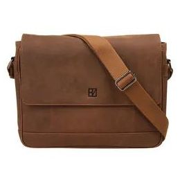 Umhängetasche Bodenschatz Gr. B/H/T: 35cm x 26cm x 7cm onesize, braun (cognac) Damen Taschen echt Leder