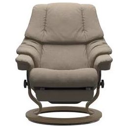 Relaxsessel stressless "Reno" Sessel Gr. ROHLEDER Stoff Q2 FARON, PowerTM Leg & Back-Classic Base Eiche, B/H/T: 88cm x 98cm x 77cm, beige (beige q2 faron) elektrisch verstellbar, optional 2-motorisch, Größe M & L