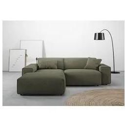 Ecksofa Andas "Glimminge L-Form auch in Breitcord, Feincord + Easy care-Bezug" Sofas Gr. B/H/T: 234cm x 71cm x 191cm, Bouclé, Ottomane links, grün Breite 234, Zierkissen