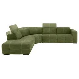 Ecksofa Egoitaliano "Sauvanne", grün (kiwi), B:300cm H:100cm T:274cm, Sofas, wahlweise mit elektrischer Relaxfunktion, Kopfteilverstellung