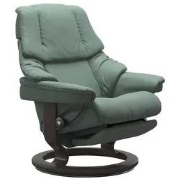 Relaxsessel stressless "Reno" Sessel Gr. Leder PALOMA, PowerTM Leg & Back-Classic Base Wenge-M, B/H/T: 79cm x 98cm x 78cm, grün (aqua green paloma) elektrisch verstellbar, optional 2-motorisch, Größe M & L