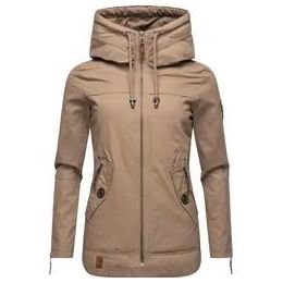 Outdoorjacke Navahoo "Wekoo" Gr. S (36), grau (taupe) Damen Jacken moderner Übergangsparka aus Baumwolle mit Kapuze