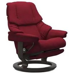 Relaxsessel stressless "Reno" Sessel Gr. ROHLEDER Stoff Q2 FARON, PowerTM Leg & Back-Classic Base Wenge, B/H/T: 88cm x 98cm x 77cm, rot (red q2 faron) elektrisch verstellbar, optional 2-motorisch, Größe M & L