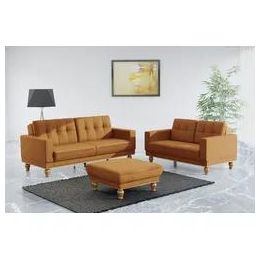 Sit & More 3-Sitzer SIT & MORE "Orient 5 V" Sofas Gr. B/H/T: 215cm x 90cm x 97cm, Samtoptik, mit Bettfunktion-mit Bettkasten, goldfarben (gold) mit Strass-Stein, wahlweise Bettfunktion und Bettkasten