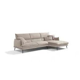 Ecksofa Egoitaliano "FUNNY, hochwertiges und aktuelles Design, bequeme Rückenlehne" Sofas Gr. B/H/T: 265cm x 90cm x 225cm, Microfaser, Recamiere rechts, beige hochwertiger Sitzkomfort, L-Form