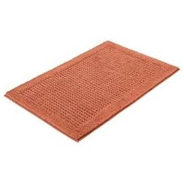 Badematte Kleine Wolke "Net" Badematten Gr. rechteckig (70cm x 120cm), Baumwolle, orange (terracotta) Badteppich, Uni Farben, rutschhhemmend