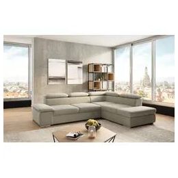 Sit & More Ecksofa SIT & MORE "Valantine L-Form" Sofas Gr. B/H/T: 272cm x 73cm x 226cm, Microfaser, Ottomane rechts, mit Bettfunktion, beige (nature) inkl. Kopf- und Armteilverstellung, wahlweise mit Bettfunktion