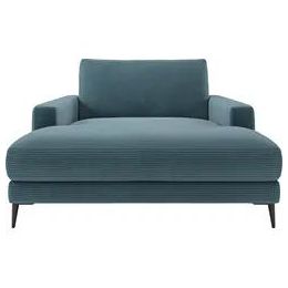 Chaiselongue Inosign "Downtown Loungemöbel zum Relaxen, B/T/H: 132/170/84 cm" Sofas Gr. B/H/T: 132cm x 84cm x 170cm, Cord, blau (petrol) auch in Bouclé, Cord und Easy care - leicht mir Wasser zu reinigen