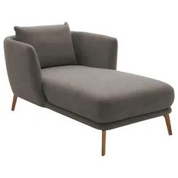 Schöner Wohnen Chaiselongue SCHÖNER WOHNEN-KOLLEKTION "Pearl - 5 Jahre Hersteller-Garantie, auch in Bouclé. Füße Massivholz" Sofas Gr. B/H/T: 101 cm x 71 cm x 161 cm, Velours, grau (stone) Maße (BHT): 10171161 cm