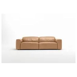 2,5-Sitzer Egoitaliano "Beverly, Designsofa mit erstklassigem Sitzkomfort und tollen Details" Sofas Gr. B/H/T: 242 cm x 95 cm x 109 cm, Leder NUVOLE, braun (tan) Breite 242 cm, verstellbare Kopfteile