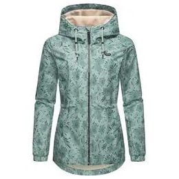 Outdoorjacke Ragwear "Dankka Spring" Gr. XL (42), blau (ocean) Damen Jacken stylische Übergangsjacke mit floralem Allover-Print