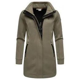 Sweatjacke Ragwear "Letrice Bonded" Gr. XXL (44), braun Damen Sweatjacken Elegante Zip-Jacke mit hohem Kragen in Feinstrickoptik