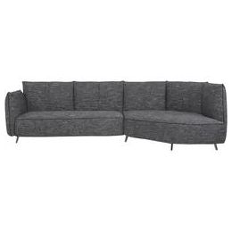 Loungesofa DESIGNWERK "Faber, Megasofa mit Designanspruch und tollem Sitzkomfort" Sofas Gr. B/H/T: 330cm x 95cm x 171cm, Feines Flachgewebe in Leinenoptik, wasserabweisend KEY WEST, Recamiere rechts, grau (dark grey) Lounge-Sofa Loungesofa mit Rückenteil-und-Armteilverstellung, L-Form