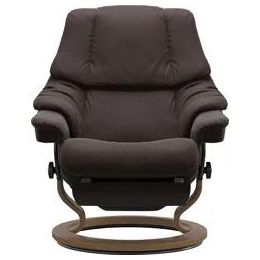 Relaxsessel stressless "Reno" Sessel Gr. Leder PALOMA, PowerTM Leg & Back-Classic Base Eiche-M, B/H/T: 79cm x 98cm x 78cm, braun (chocolate paloma) elektrisch verstellbar, optional 2-motorisch, Größe M & L