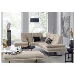 Ecksofa W.Schillig "broadway, Designsofa, toller Sitzkomfort, zeitlos, elegant, L-Form", braun (sesame s22), B:284cm H:94cm T:224cm, Flachgewebe S22 (100% Polyester), Sofas, Sitztiefenverstellung, Kopfteil- & Seitenteilverstellung, Breite 284cm