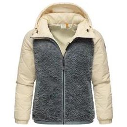 Outdoorjacke Ragwear "Leeloo" Gr. M (38), beige Damen Jacken Übergangsjacke aus Teddy-Kunstfell mit gesteppten Ärmeln