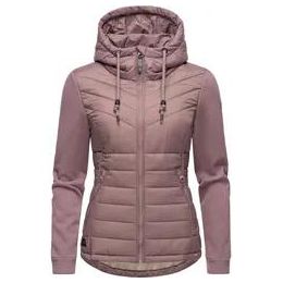 Outdoorjacke Ragwear "Sandrra" Gr. L (40), lila (mauve) Damen Jacken Steppjacke aus modernem Materialmix mit Kapuze