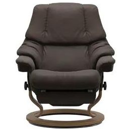 Relaxsessel stressless "Reno" Sessel Gr. Leder BATICK, PowerTM Leg & Back-Classic Base Eiche-M, B/H/T: 79cm x 98cm x 78cm, braun (brown batick) elektrisch verstellbar, optional 2-motorisch, Größe M & L