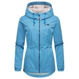 Outdoorjacke Ragwear "Dankka Tech" Gr. XS (34), blau Damen Jacken Stylische Übergangsjacke aus wasserdichtem Material