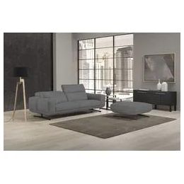 2,5-Sitzer Egoitaliano "Gloria, super bequem und hochwertige Verarbeitung, edles Design" Sofas Gr. B/H/T: 236cm x 96cm x 109cm, Luxus-Microfaser Lederoptik, grau (steingrau) beidseitig verstellbare Rückenelemente, mit Metallfüßen