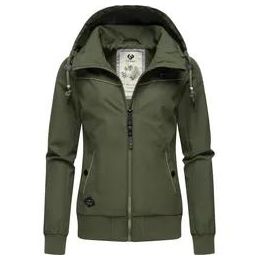 Outdoorjacke Ragwear "Jotty" Gr. XXXL (46), grün (grüngelb) Damen Jacken stylische Übergangsjacke mit abnehmbarer Kapuze