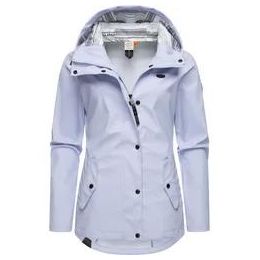 Regenjacke Ragwear "YM-Marge" Gr. XXL (44), blau (himmelblau) Damen Jacken stylische Übergangsjacke mit großer Kapuze