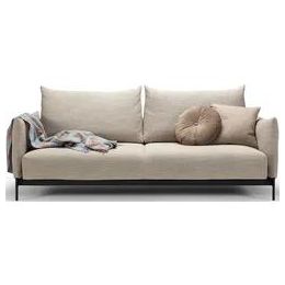 Schlafsofa INNOVATION LIVING TM "MALLOY innovativ, komfortabel und bequem, modernes Design" Sofas Gr. B/H/T: 225cm x 70cm x 110cm, Polyester, beige (gravel) hohe Rückenlehne, schmale Armlehnen, inklusive Bettaufbewahrung