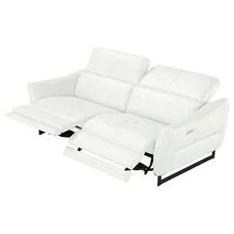 2,5-Sitzer Egoitaliano "Dafne" Sofas Gr. B/H/T: 208cm x 97cm x 108cm, Leder BULL, mit elektrischer Relaxfunktion, weiß mit und ohne elektrischer Relaxfunktion, Kopfteile manuell verstellbar