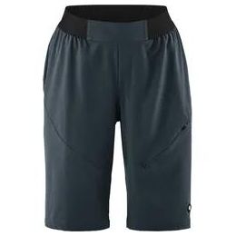 Fahrradhose Gonso "SIMPLITA" Gr. 48, Normalgrößen, grau (anthrazit) Damen Hosen Bike-Shorts, leichte Radhose mit elastischem Bund und RV-Tasche