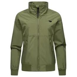 Outdoorjacke Ragwear "Goona" Gr. S (36), grün (olivgrün) Damen Jacken stylische, wasserdichte Übergangsjacke mit hohem Kragen