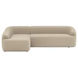 Ecksofa Inosign "Nergal, Einzelsofa oder L-Form" Sofas Gr. B/H/T: 296cm x 81cm x 196cm, Luxus-Microfaser, Longchair links, grau (taupe) Modernes Design, schlichte Optik, stilvoller Blickfang im Wohnzimmer